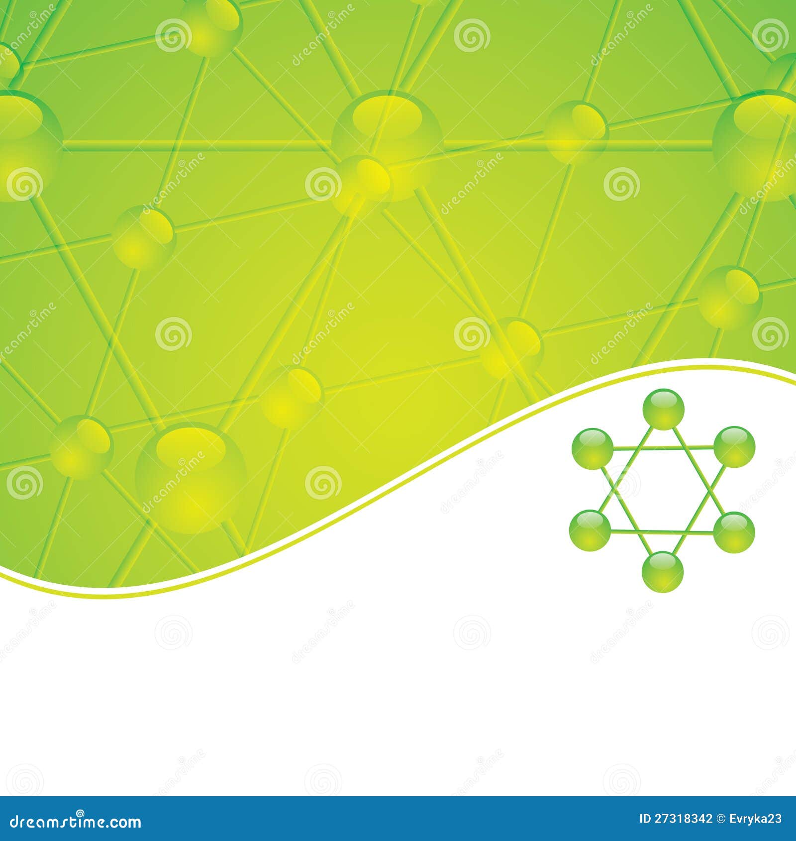 Molecule Illustration Green Background Stock Illustration ...