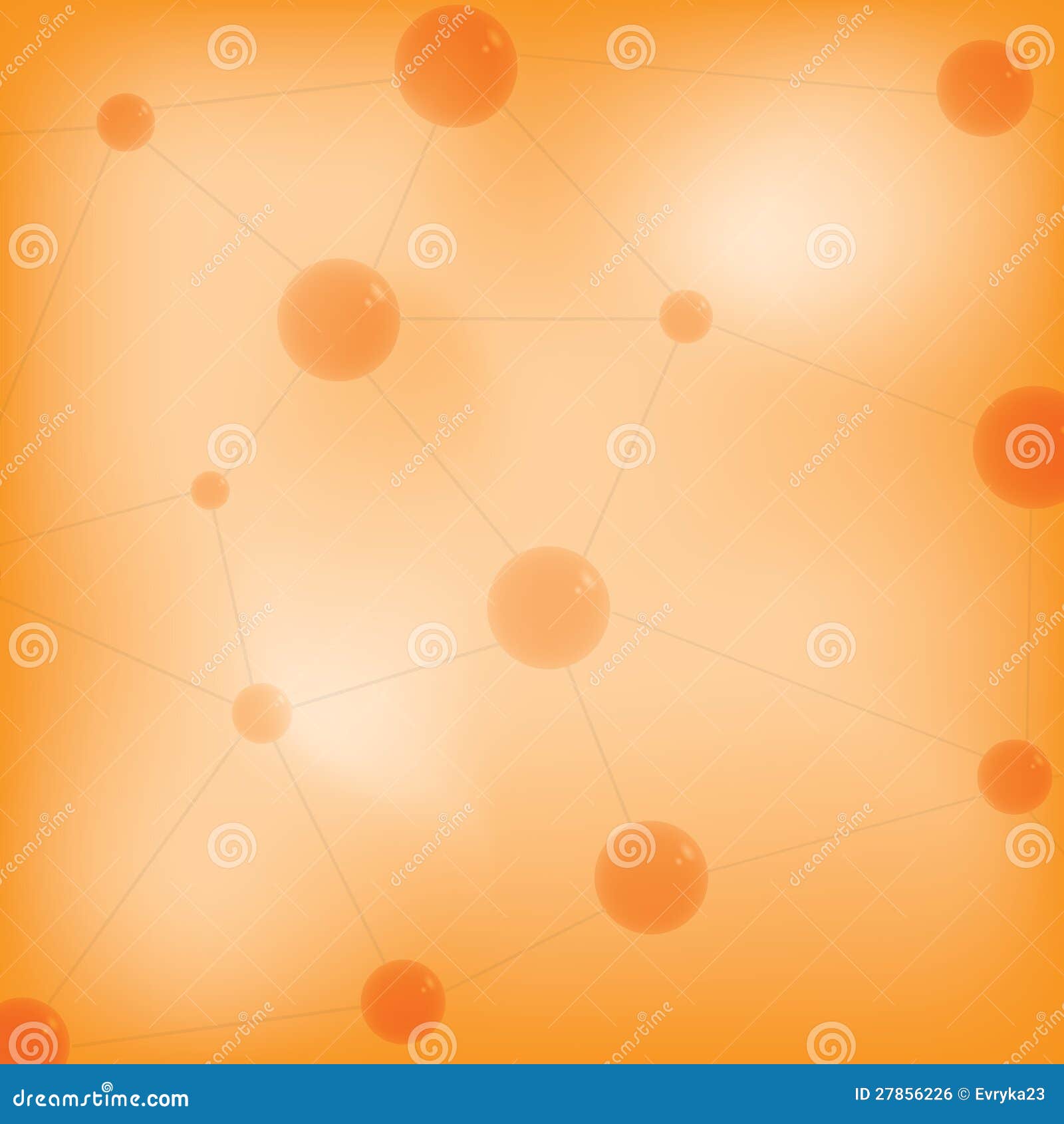 Molecule Illustration Orange Background Stock Vector - Illustration of ...