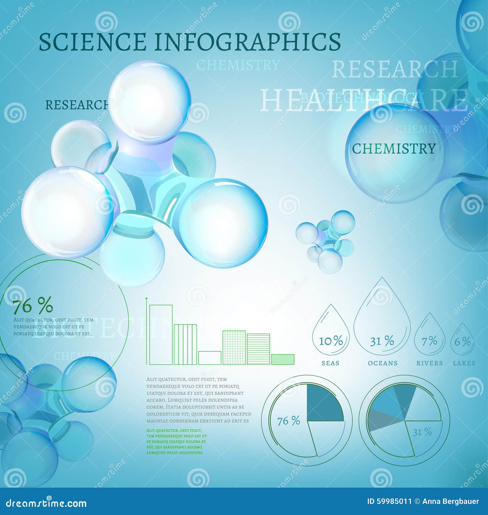 Molecule infographics stock vector. Illustration of molecule - 59985011