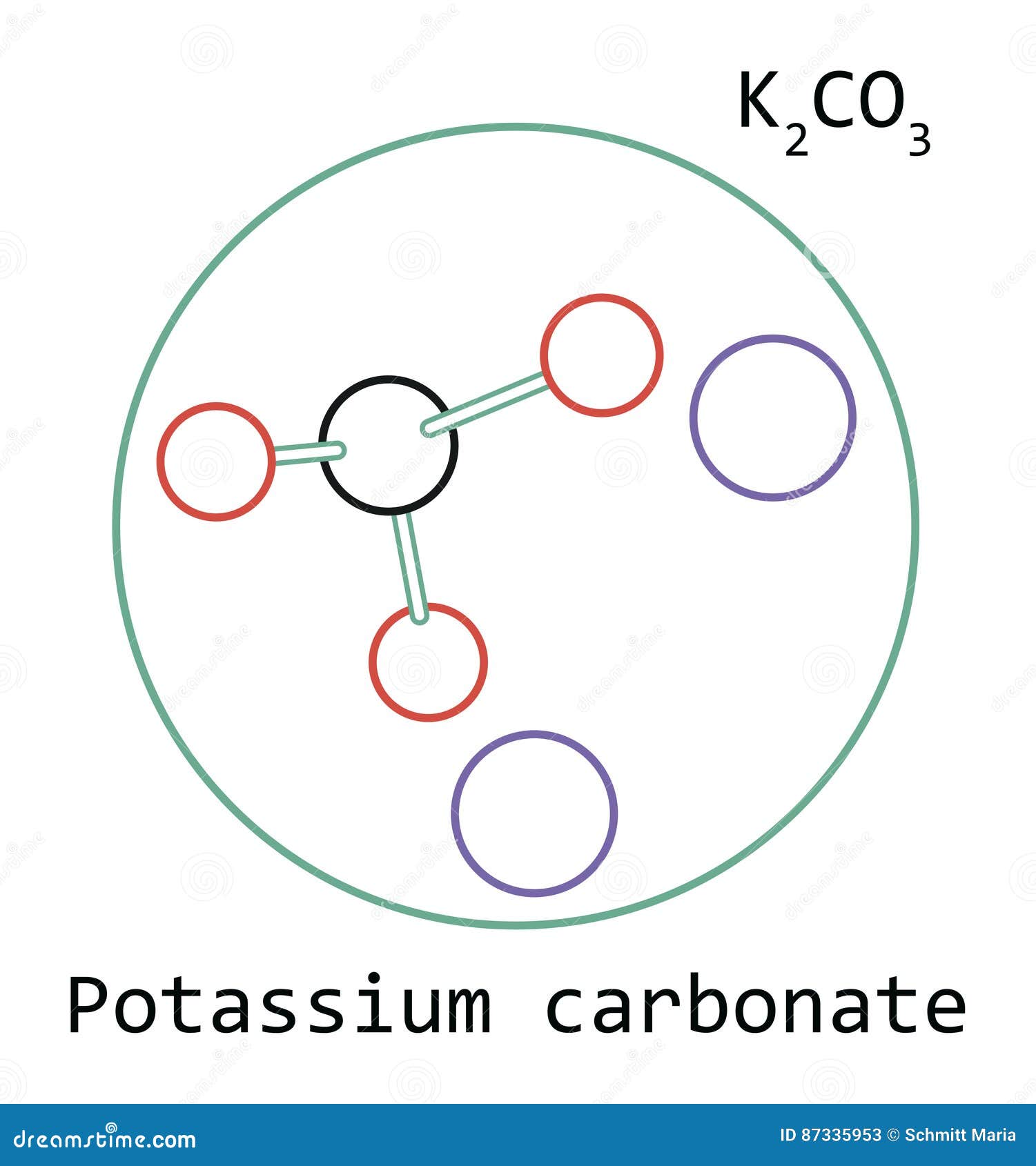 Potassium Carbonate Chemical Formula On Waterdrop Background Stock ...