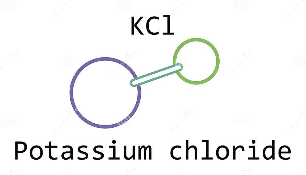 Molecule KCl Potassium Chloride Stock Vector - Illustration of research ...