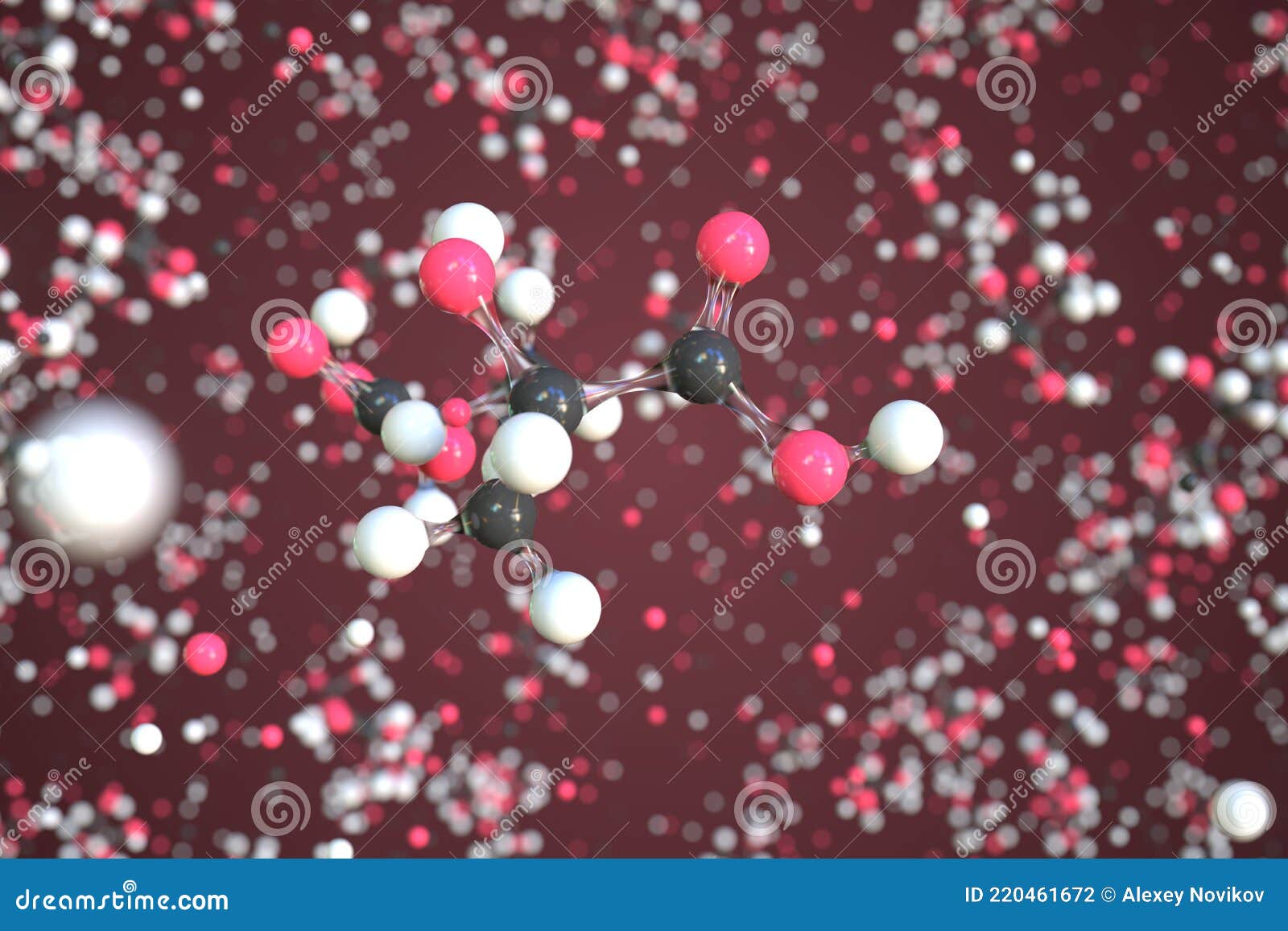 Molecule of Lactic Acid, Conceptual Molecular Model. Scientific 3d ...