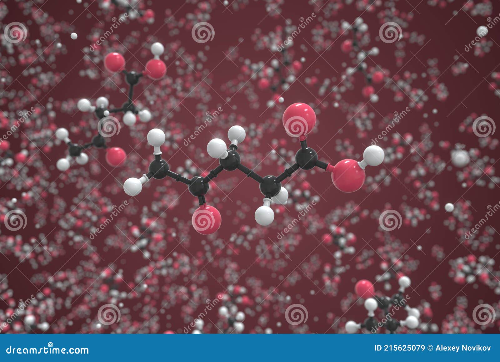 Molecule of Levulinic Acid, Ball-and-stick Molecular Model. Scientific ...