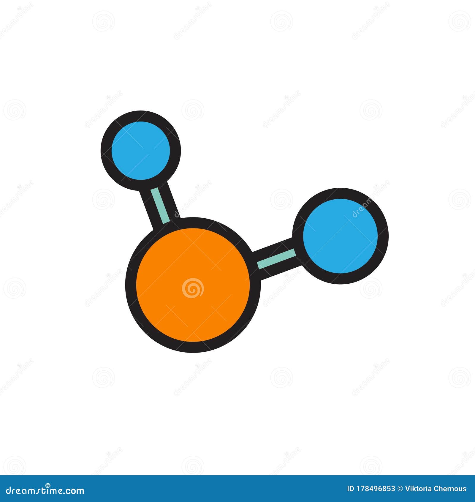 Molecule Line Icon, Vector Illustration Stock Illustration ...