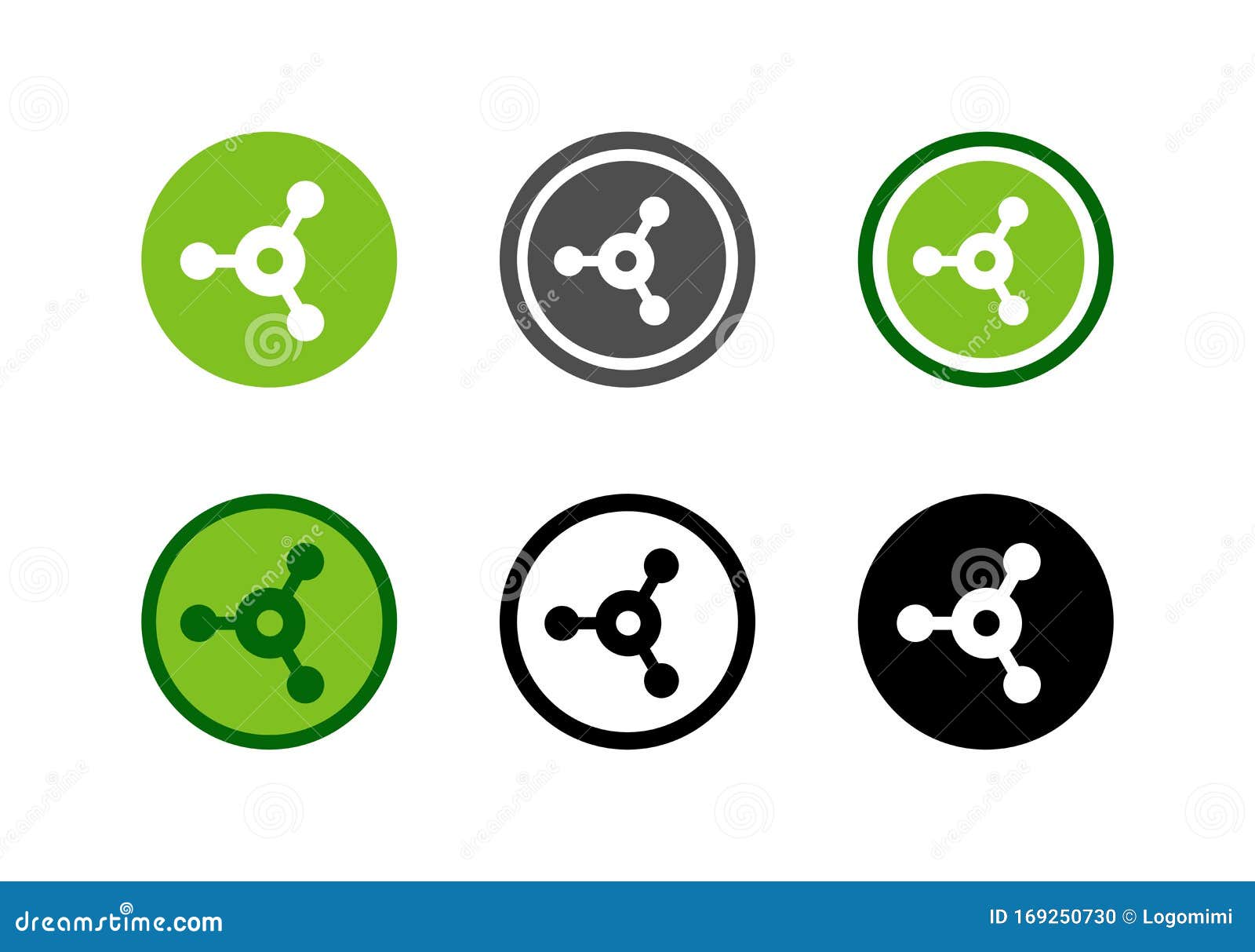 Molecule Logo Icon Design Elements, Circle Shape Symbol Vector ...