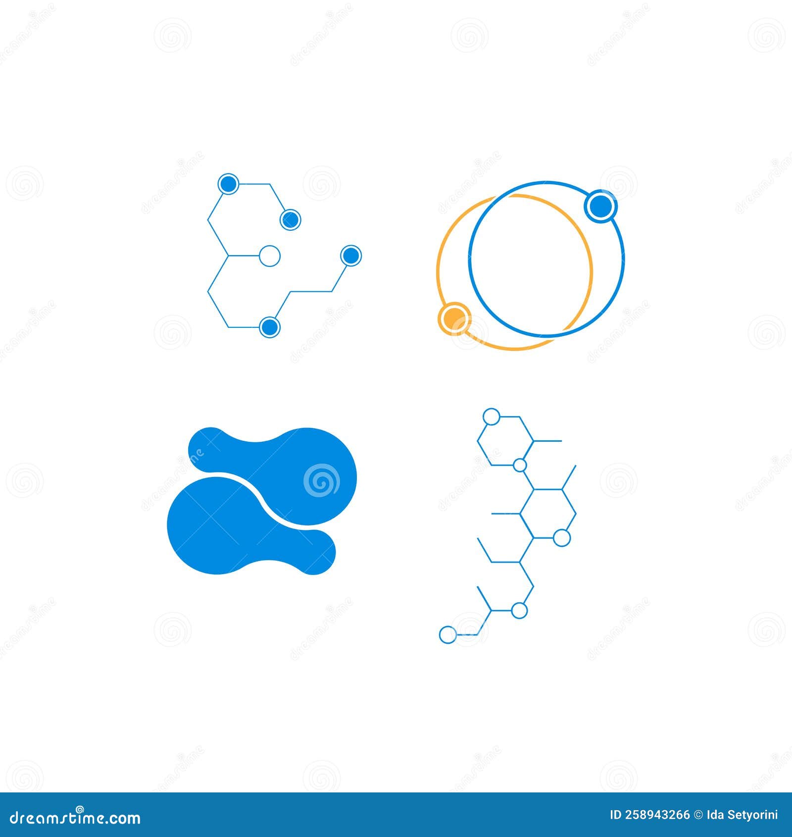 Molecule logo stock illustration. Illustration of chemistry - 258943266