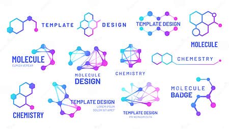 Molecule Logos. Chemistry and Science Logotype with Hexagonal Structure ...