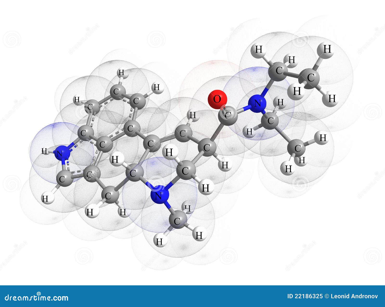 The molecule of LSD stock illustration. Illustration of molecule - 22186325