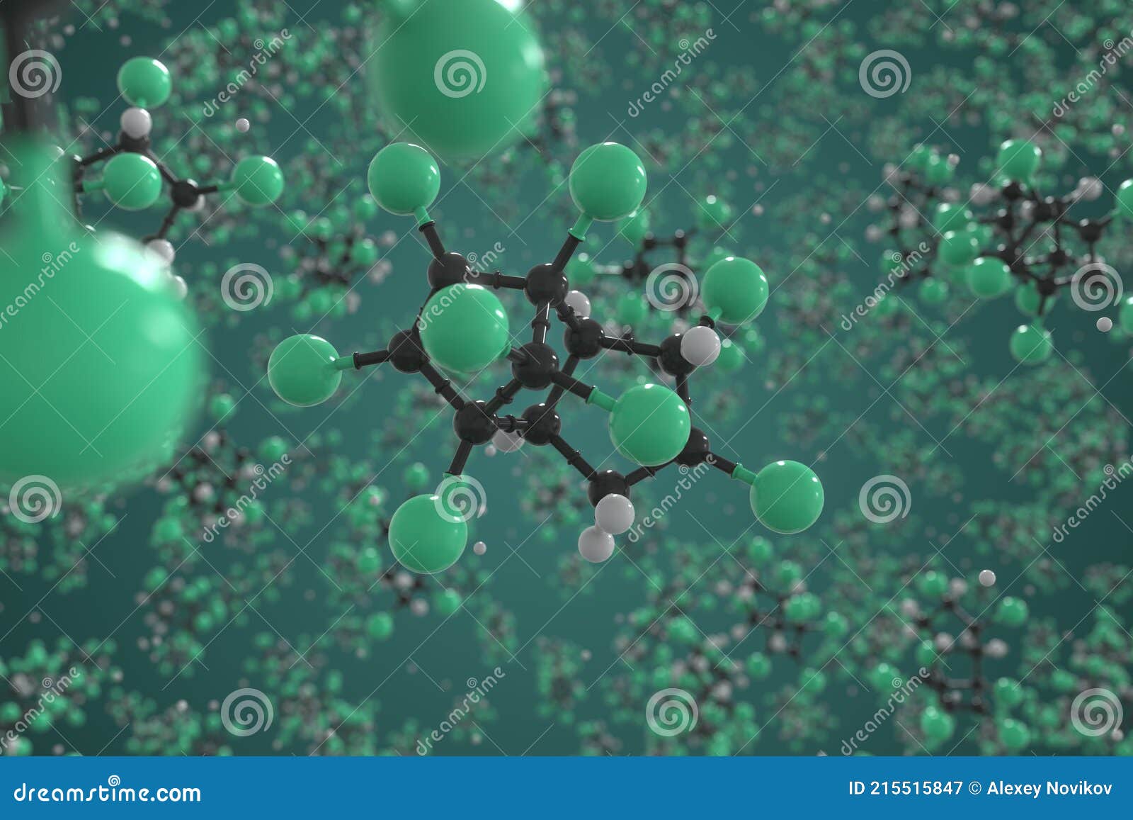 Chlordane Molecule Made with Balls, Conceptual Molecular Model ...
