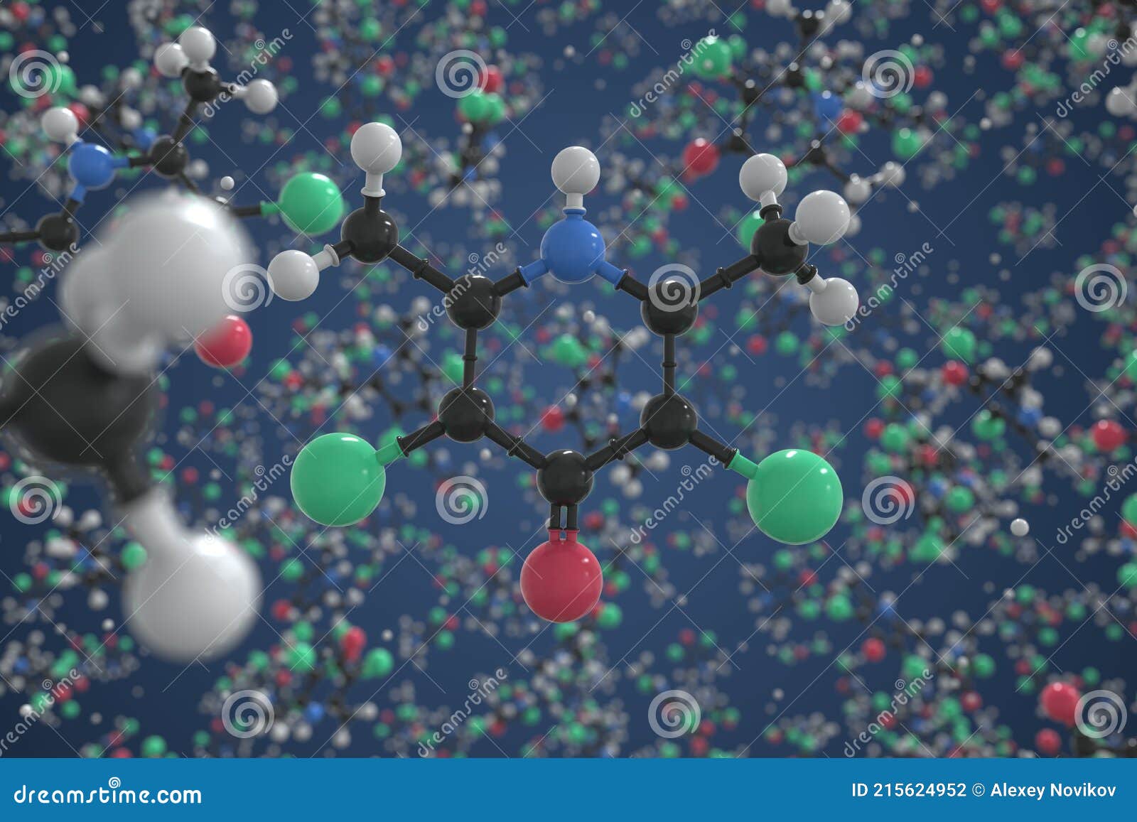 Clopidol Molecular Structure, 3d Model Molecule, Coccidiostat ...