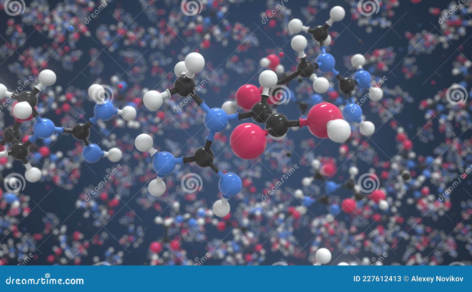 Molecule of Creatine, Conceptual Molecular Model. Scientific Looping 3d ...