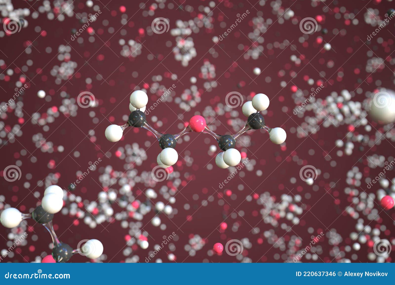 Diethyl Ether Molecule, Conceptual Molecular Model. Chemical 3d ...