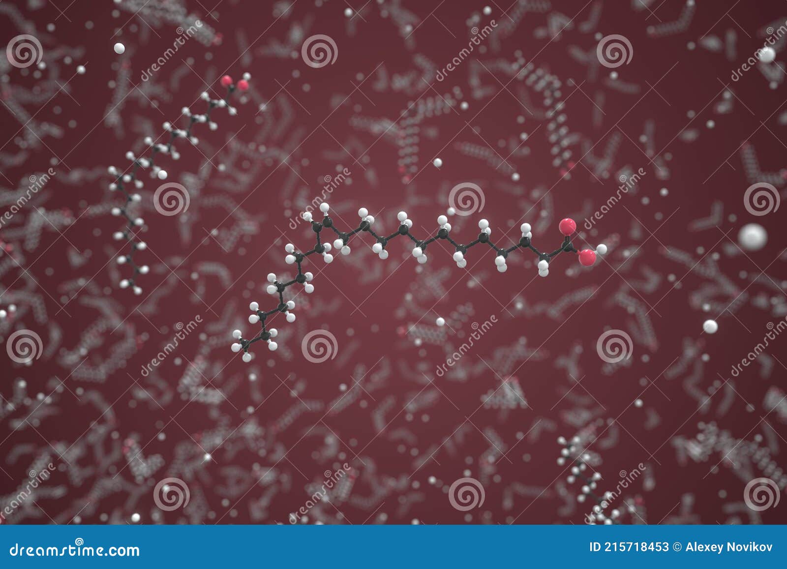Erucic Acid Molecule Made with Balls, Conceptual Molecular Model ...