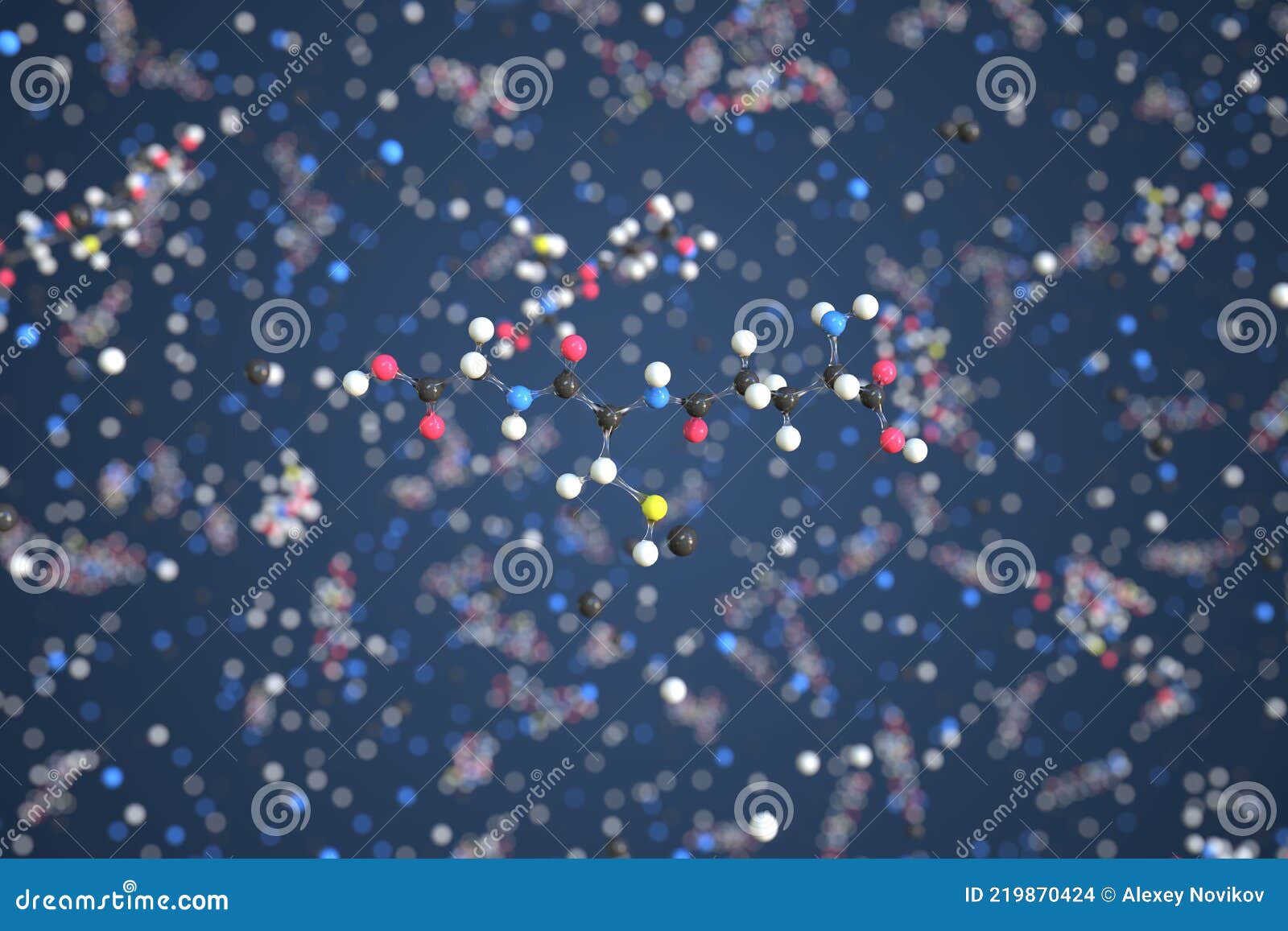 Glutathione Molecule, Scientific Molecular Model, 3d Rendering Stock ...