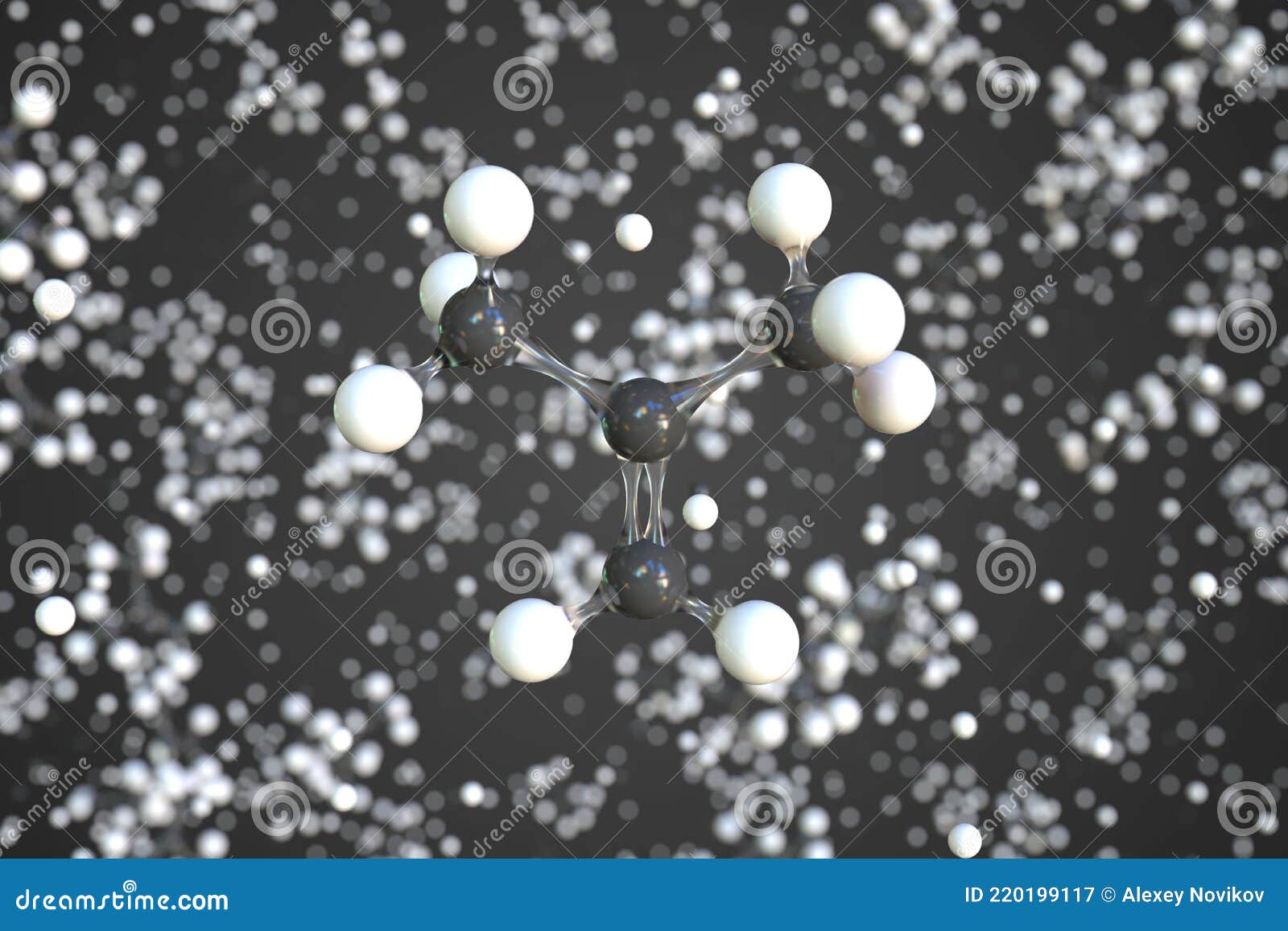 Isobutylene Molecule, Structural Chemical Formula, Ball-and-stick Model ...