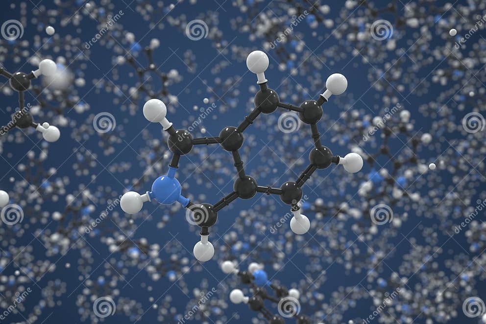 Isoindole Molecule, Scientific Molecular Model, 3d Rendering Stock ...