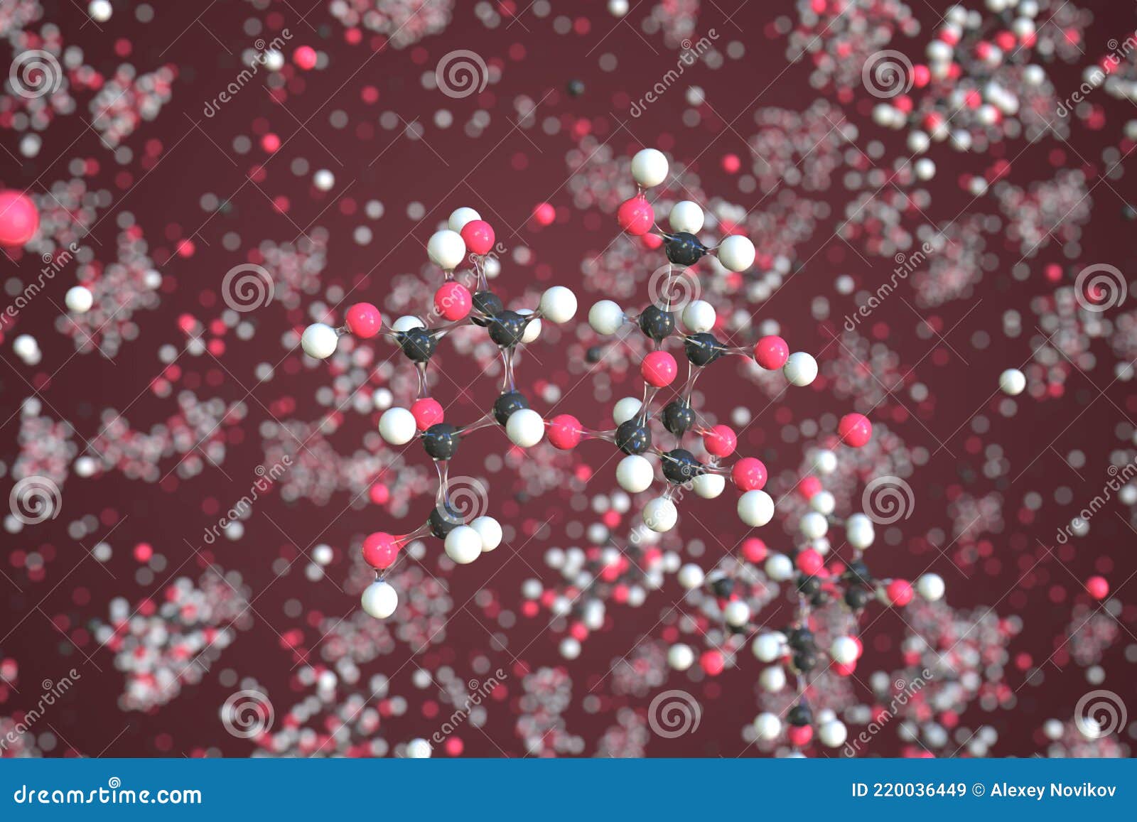 Lactose Molecule Made with Balls, Scientific Molecular Model. Chemical ...