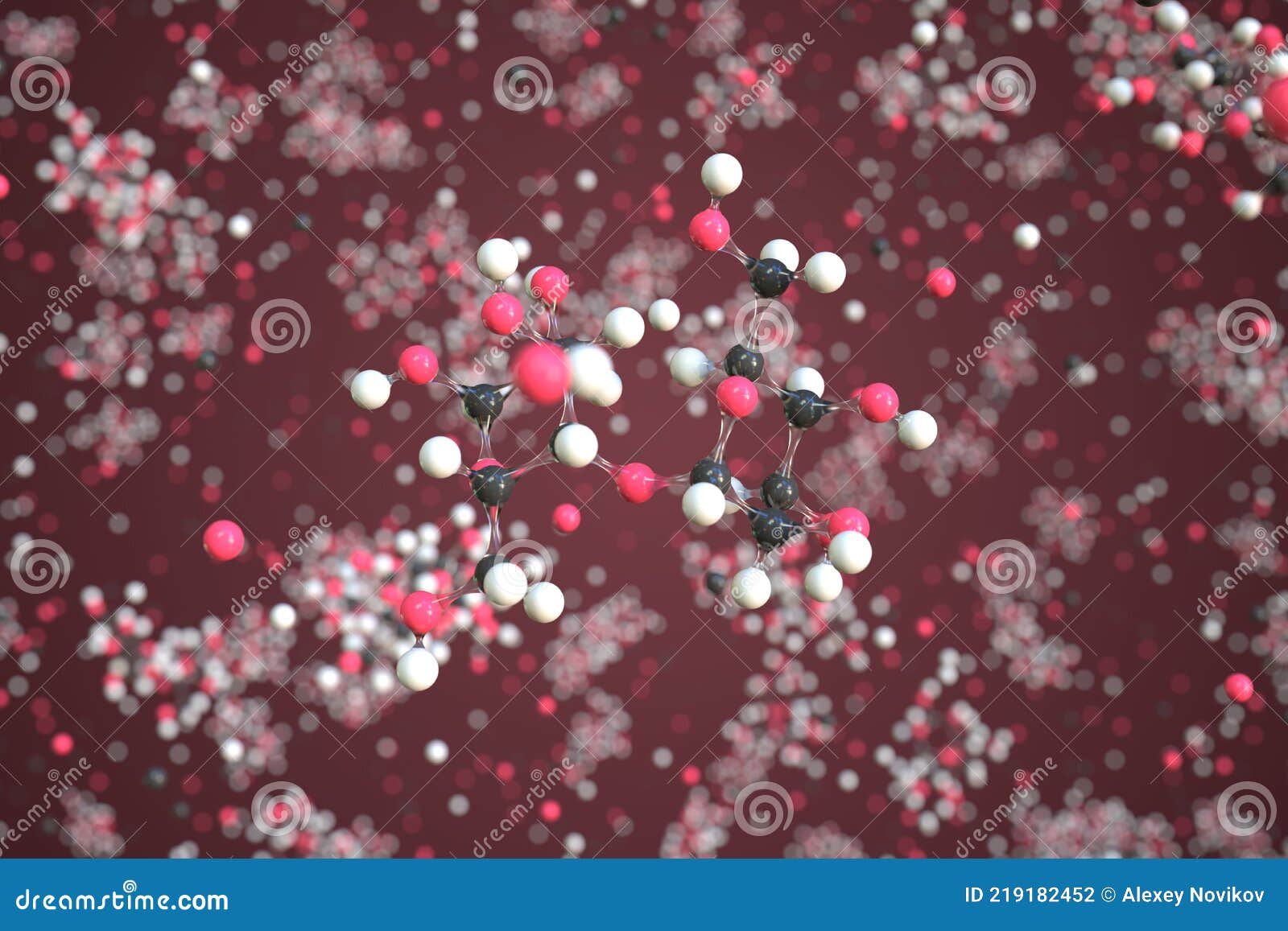 Maltose Molecule Made with Balls, Conceptual Molecular Model. Chemical ...