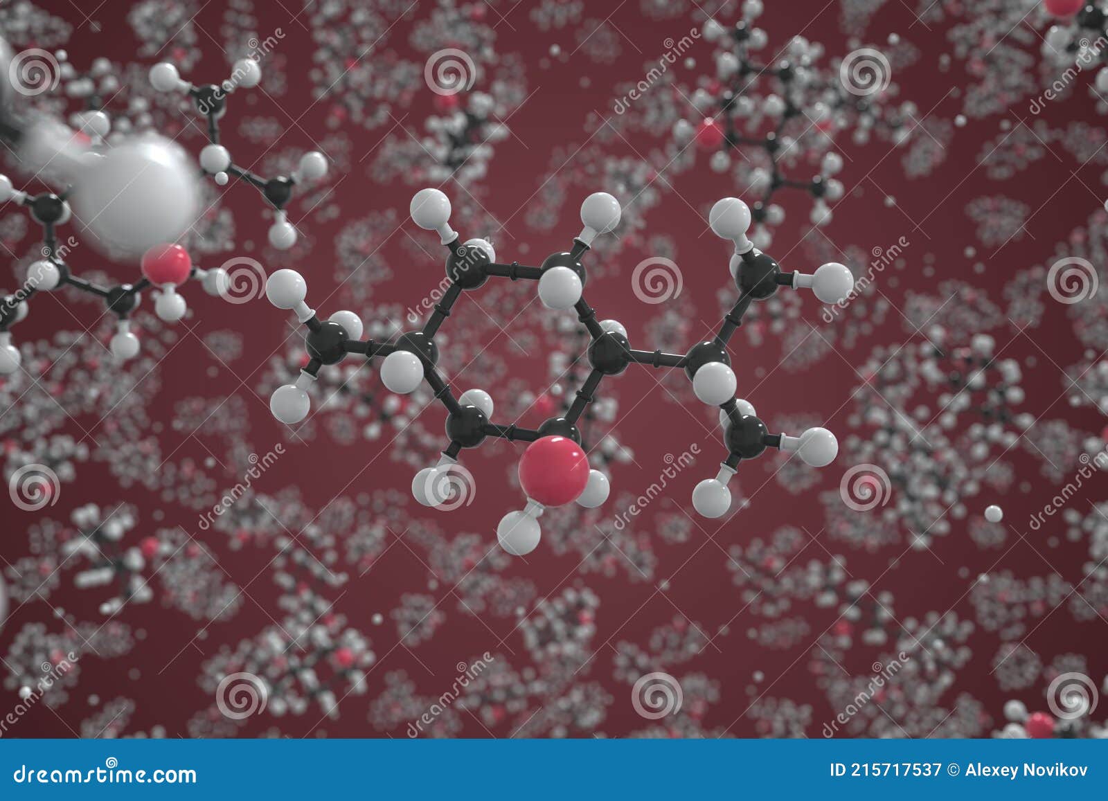 Menthol Molecule Made with Balls, Conceptual Molecular Model. Chemical ...