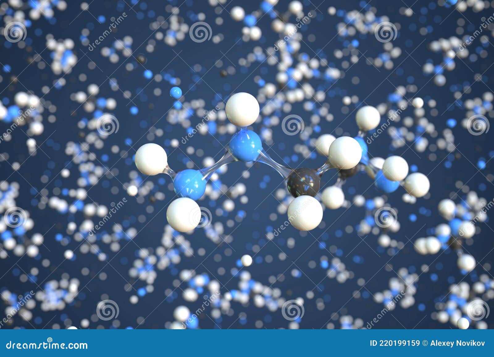 Methylhydrazine Molecule Made with Balls, Conceptual Molecular Model ...