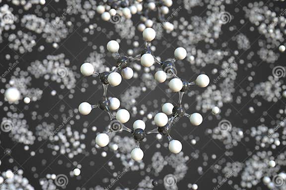 Molecule of Cyclodecane, Conceptual Molecular Model. Scientific 3d ...