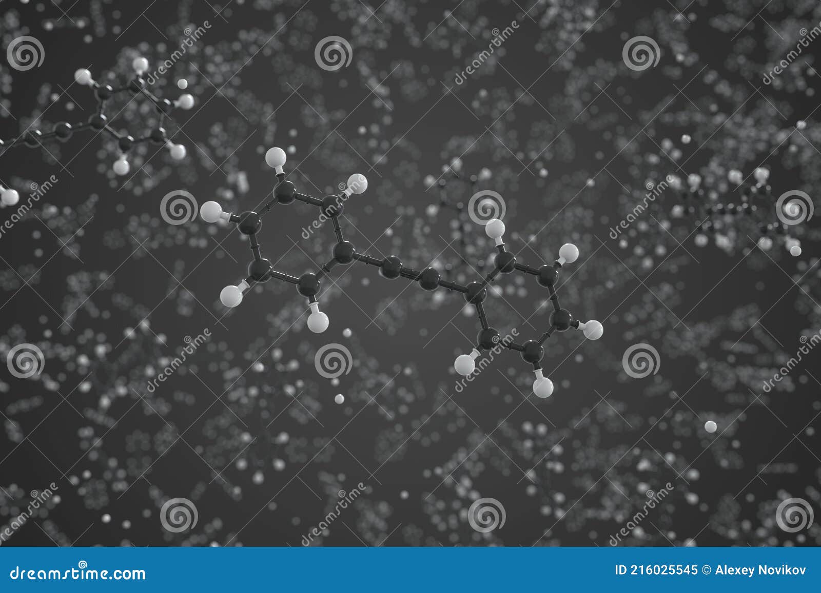 Diphenylacetylene Molecule 3d, Molecular Structure, Ball And Stick ...