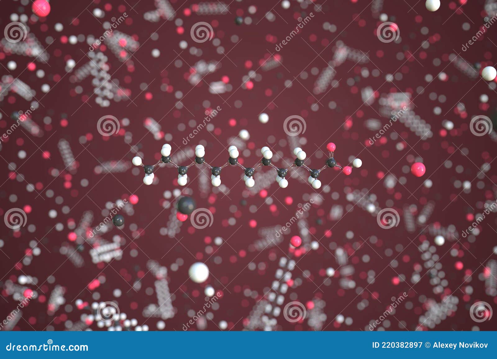 Molecule of Lauric Acid, Conceptual Molecular Model. Scientific 3d ...