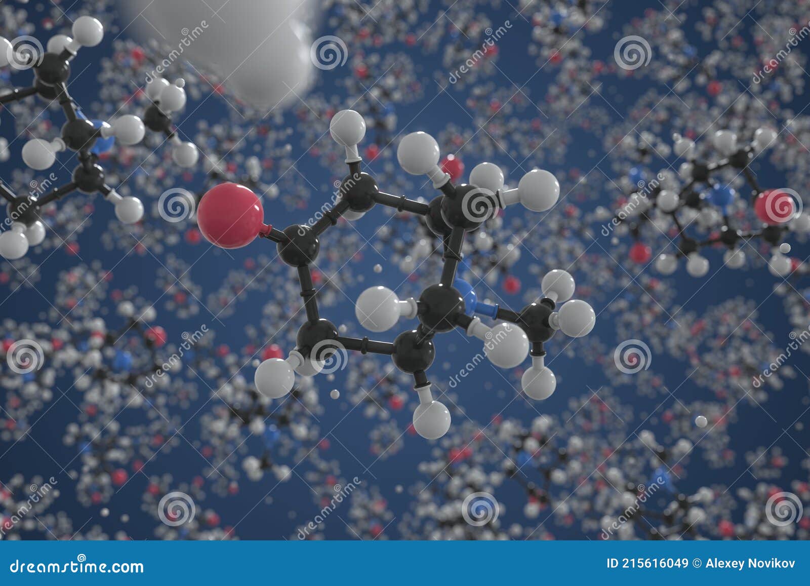 Molecule of Tropinone, Ball-and-stick Molecular Model. Scientific 3d ...