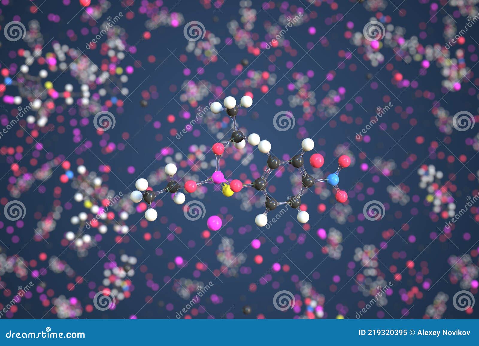 Parathion Molecule, Conceptual Molecular Model. Chemical 3d Rendering ...