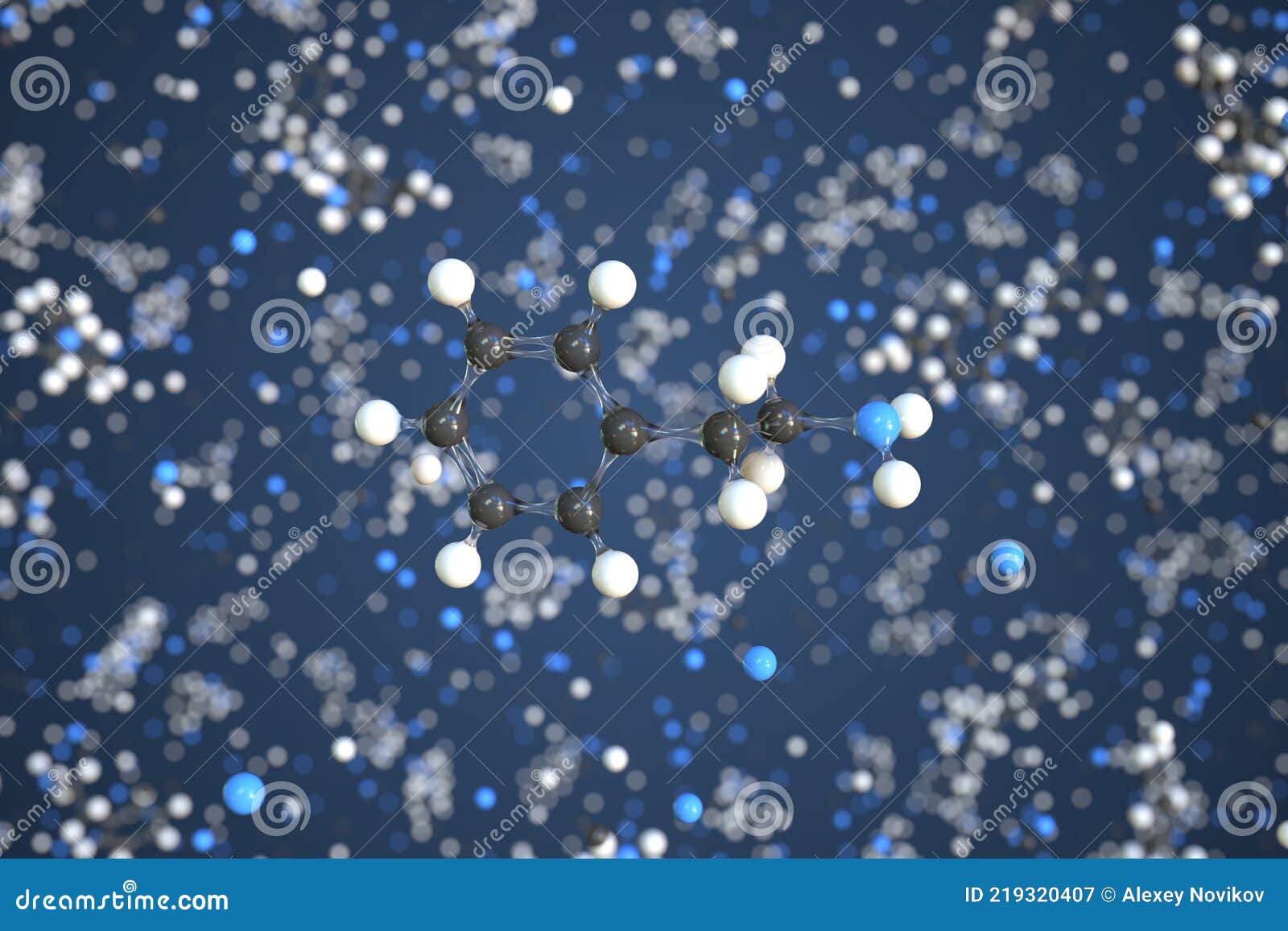 Phenethylamine Molecule, Molecular Structure, Trace Amine, Ball And ...