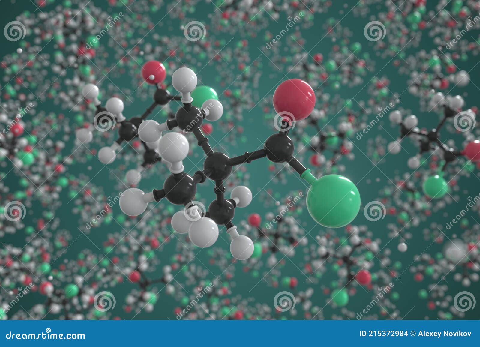 Pivaloyl Chloride Molecule, Scientific Molecular Model, 3d Rendering ...
