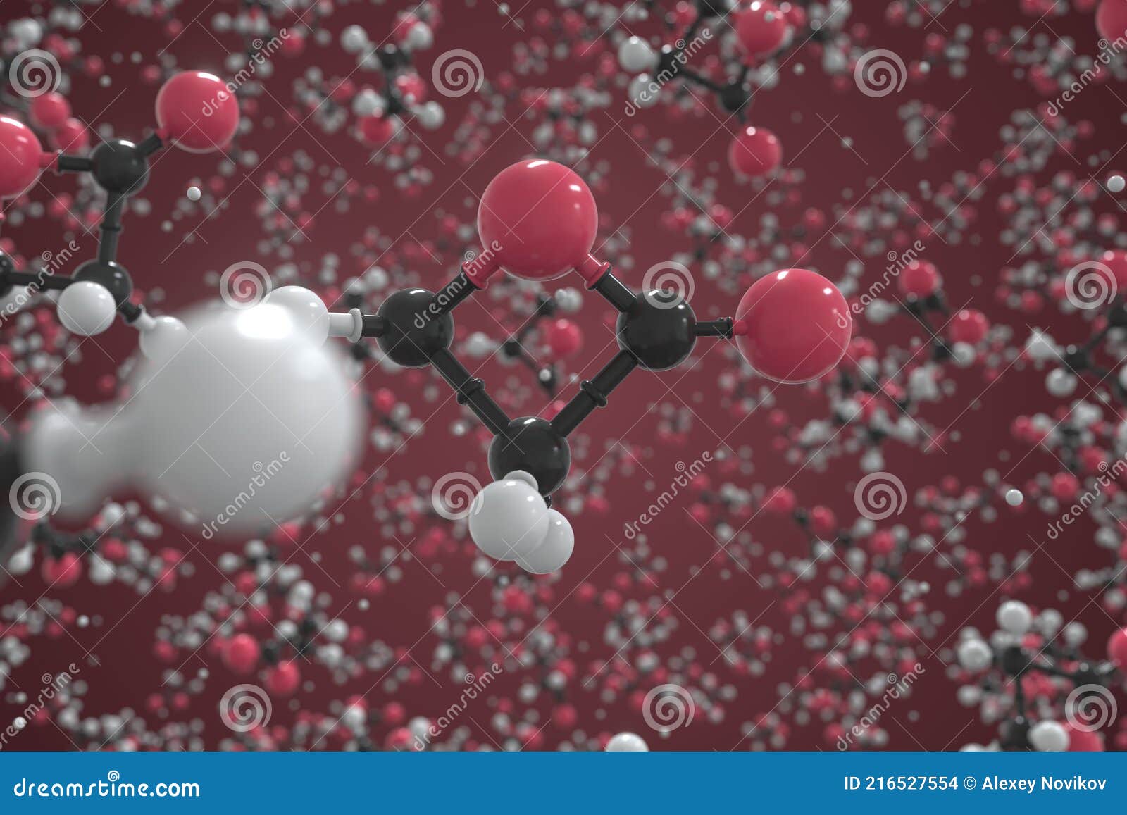 Propiolactone Molecule Made with Balls, Conceptual Molecular Model ...