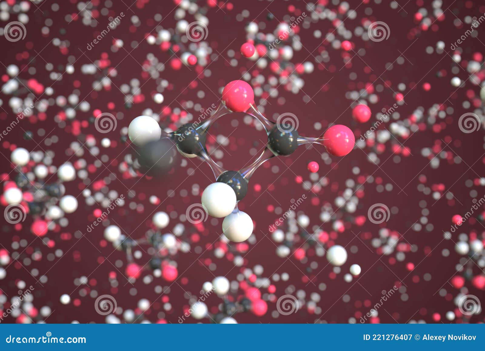 Propiolactone Molecule Made with Balls, Conceptual Molecular Model ...
