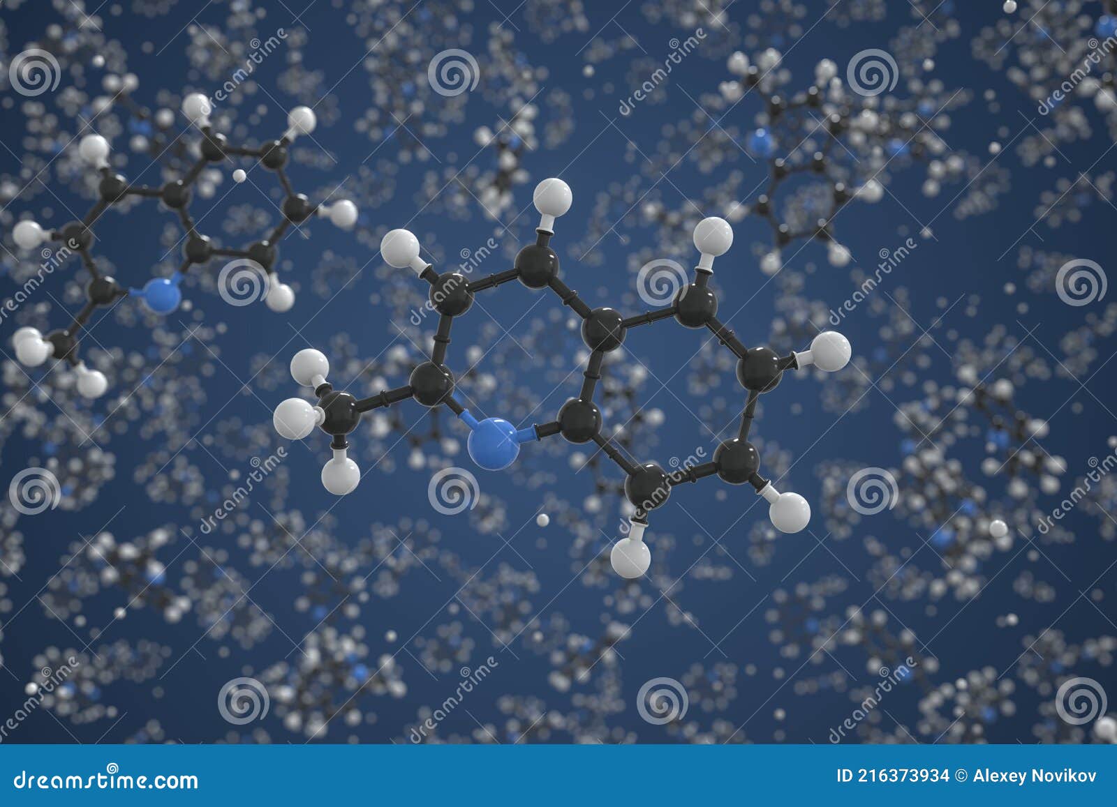 Quinaldine Molecule Made with Balls, Conceptual Molecular Model ...