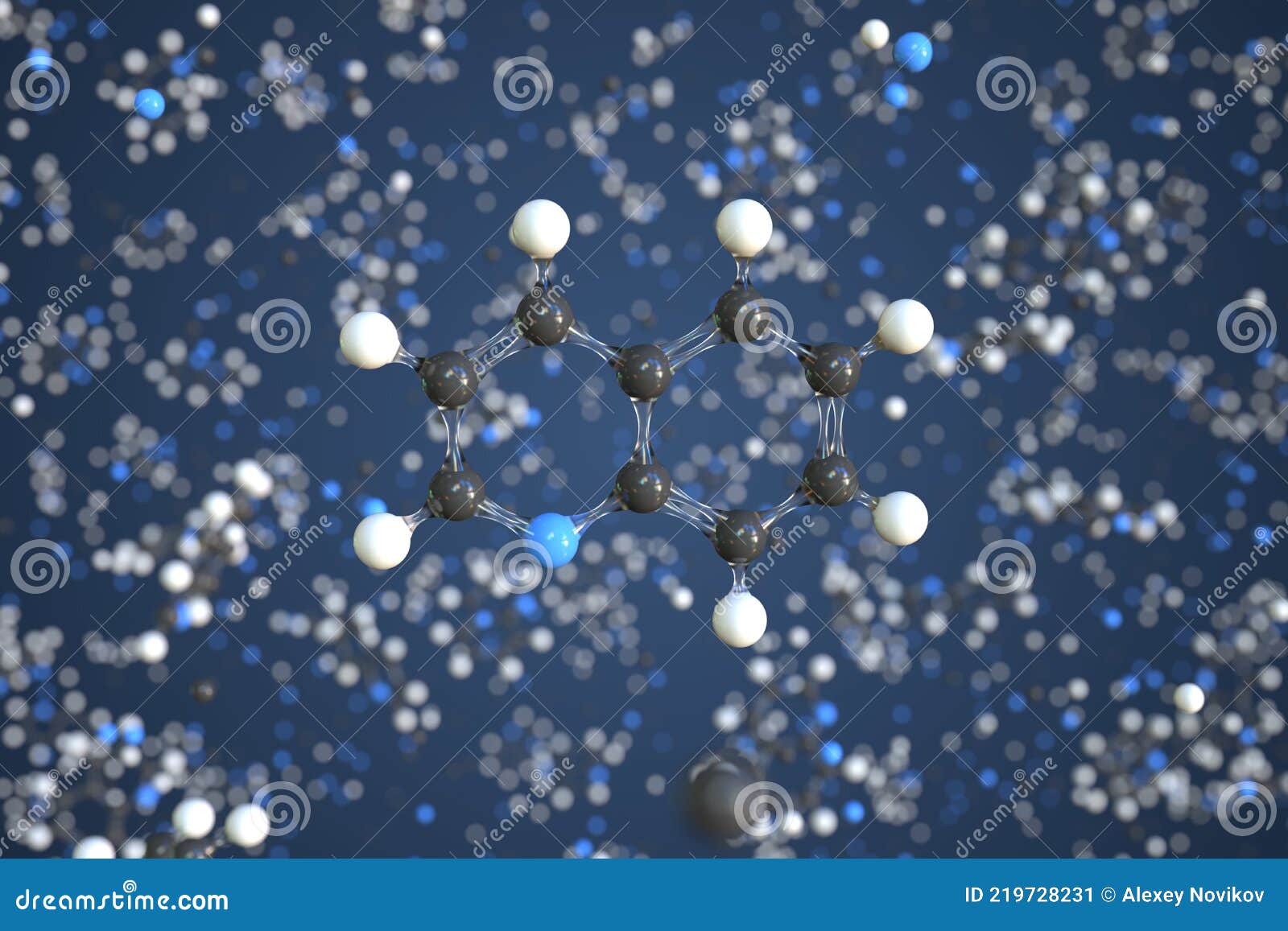 Quinoline Molecular Structure, 3d Model Molecule, Heterocyclic Aromatic ...