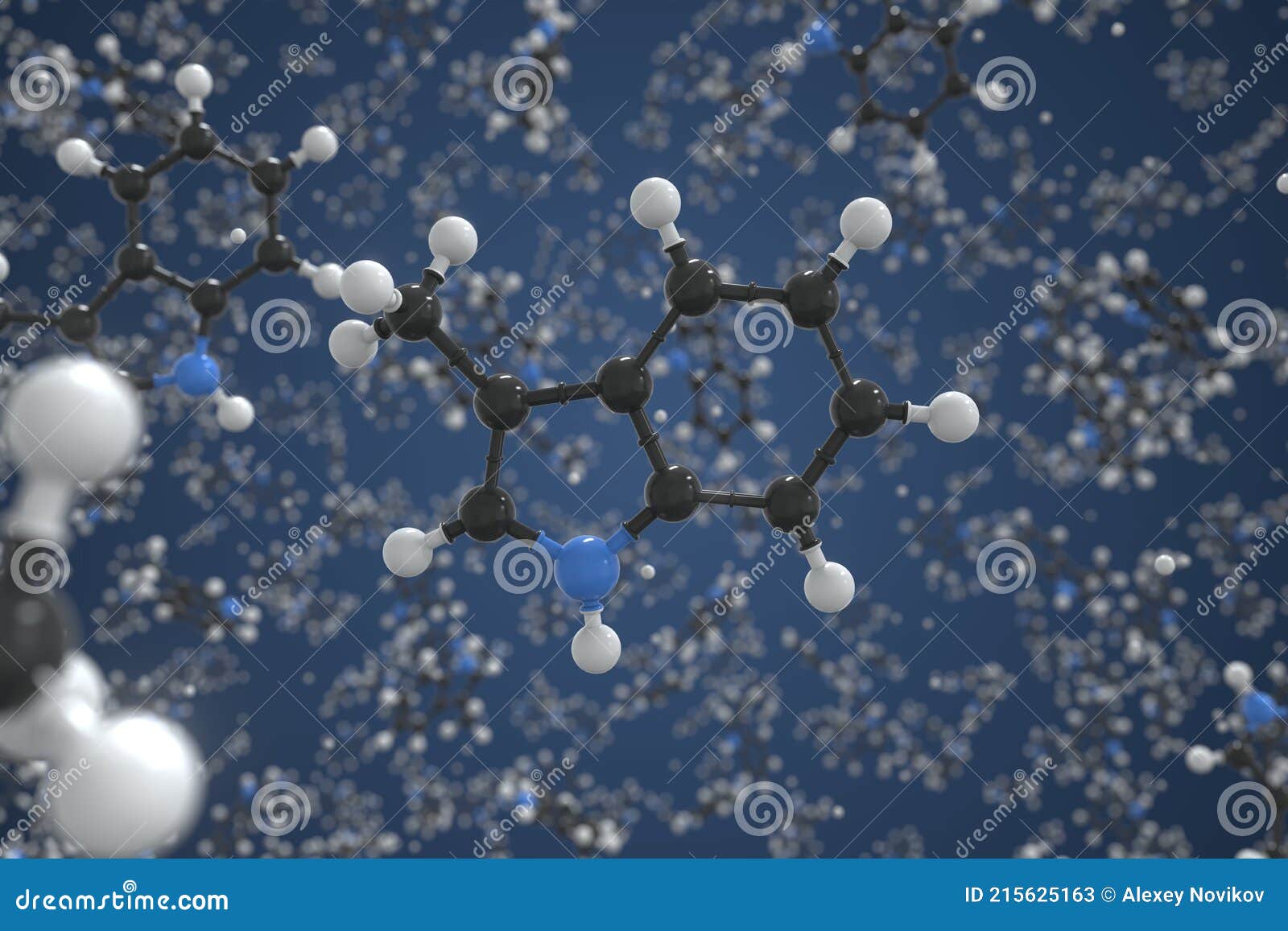 Skatole Molecule, Scientific Molecular Model, 3d Rendering Stock ...