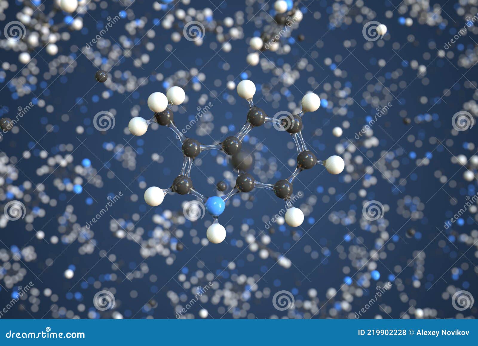 Skatole Molecule, Scientific Molecular Model, 3d Rendering Stock ...
