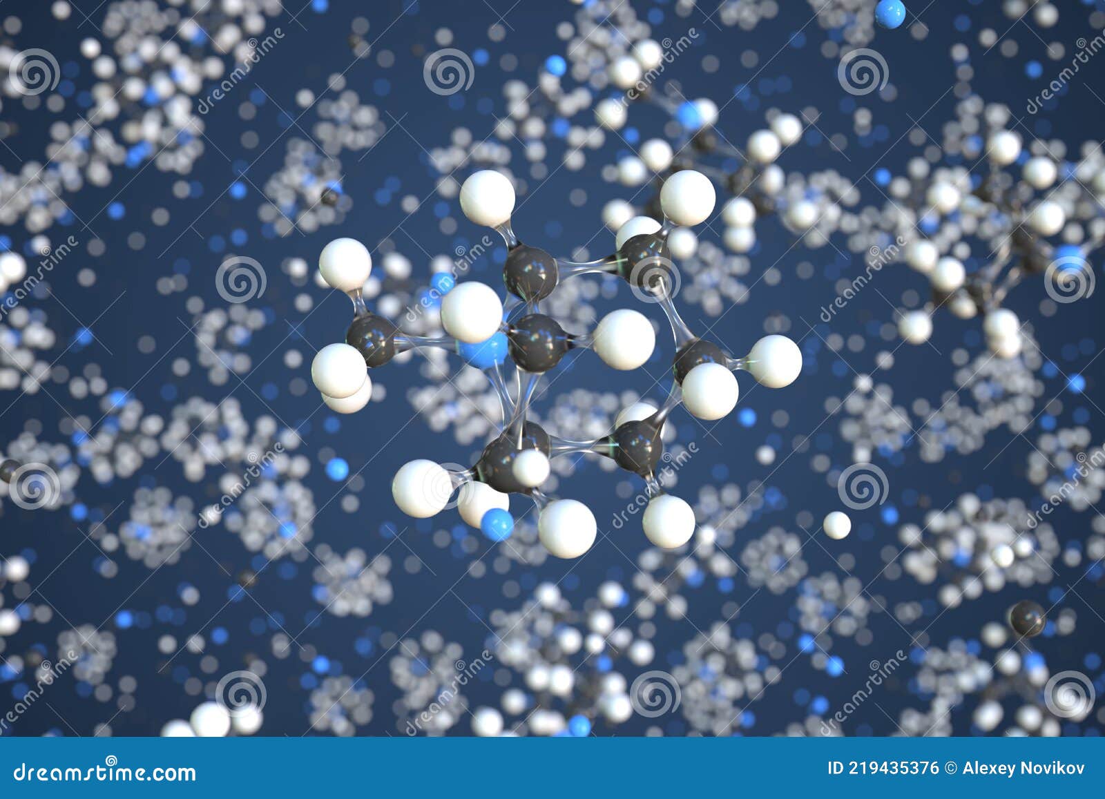 Tropane Molecule, Scientific Molecular Model, 3d Rendering Stock ...