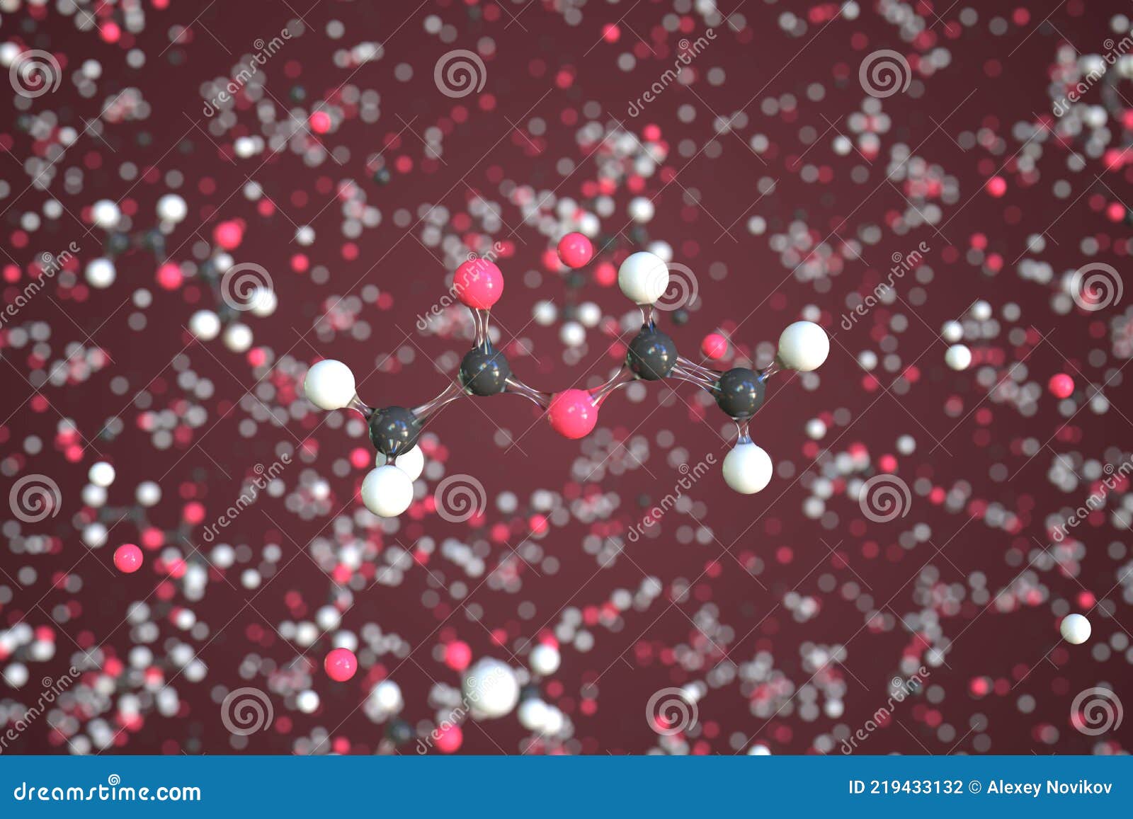 Molecule of Vinyl Acetate, Conceptual Molecular Model. Scientific 3d ...