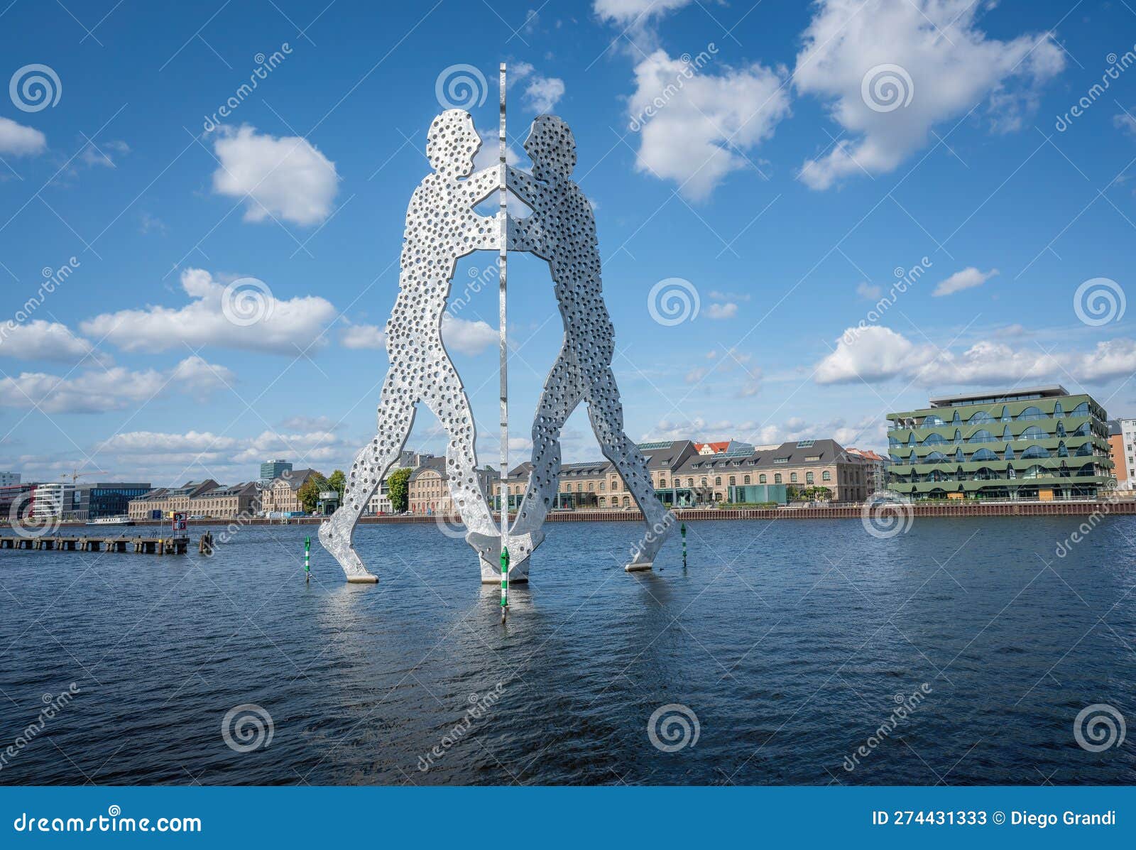 Molecule Men Sculpture at Spree River by Jonathan Borofsky - Berlin ...