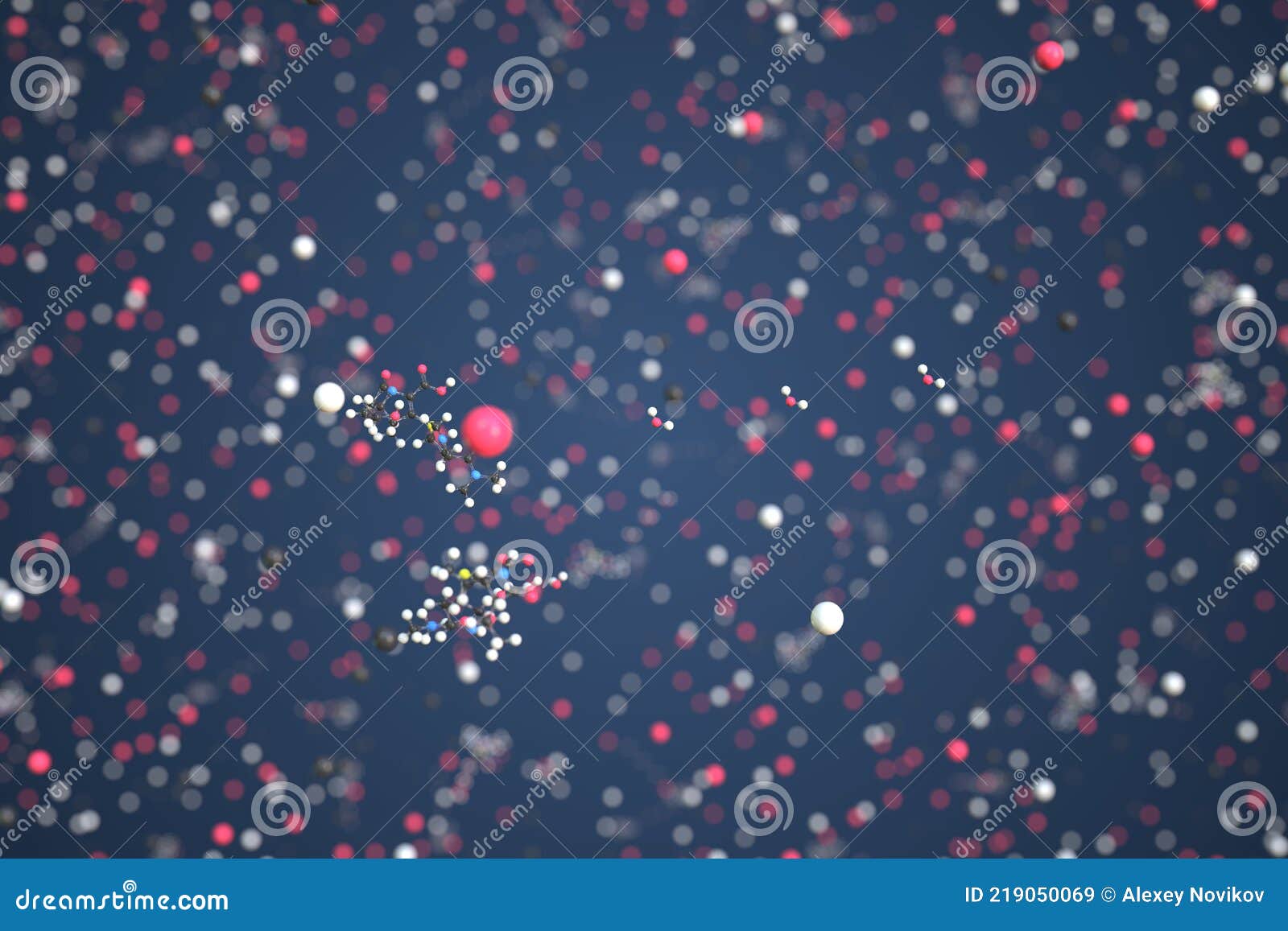 Molecule of Meropenem. Molecular Model, Conceptual 3d Rendering Stock ...