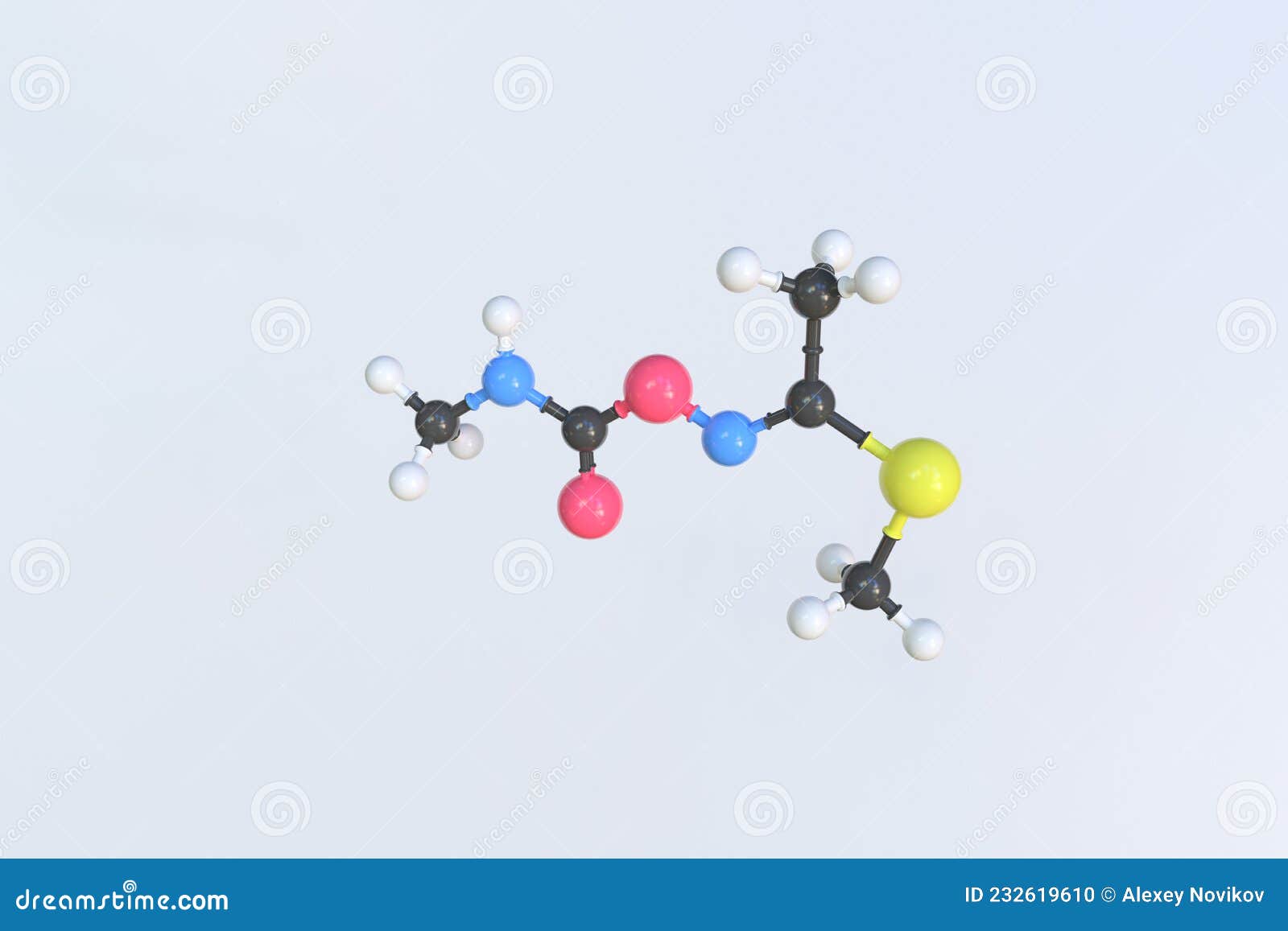 Molecule of Methomyl, Isolated Molecular Model. 3D Rendering Stock ...