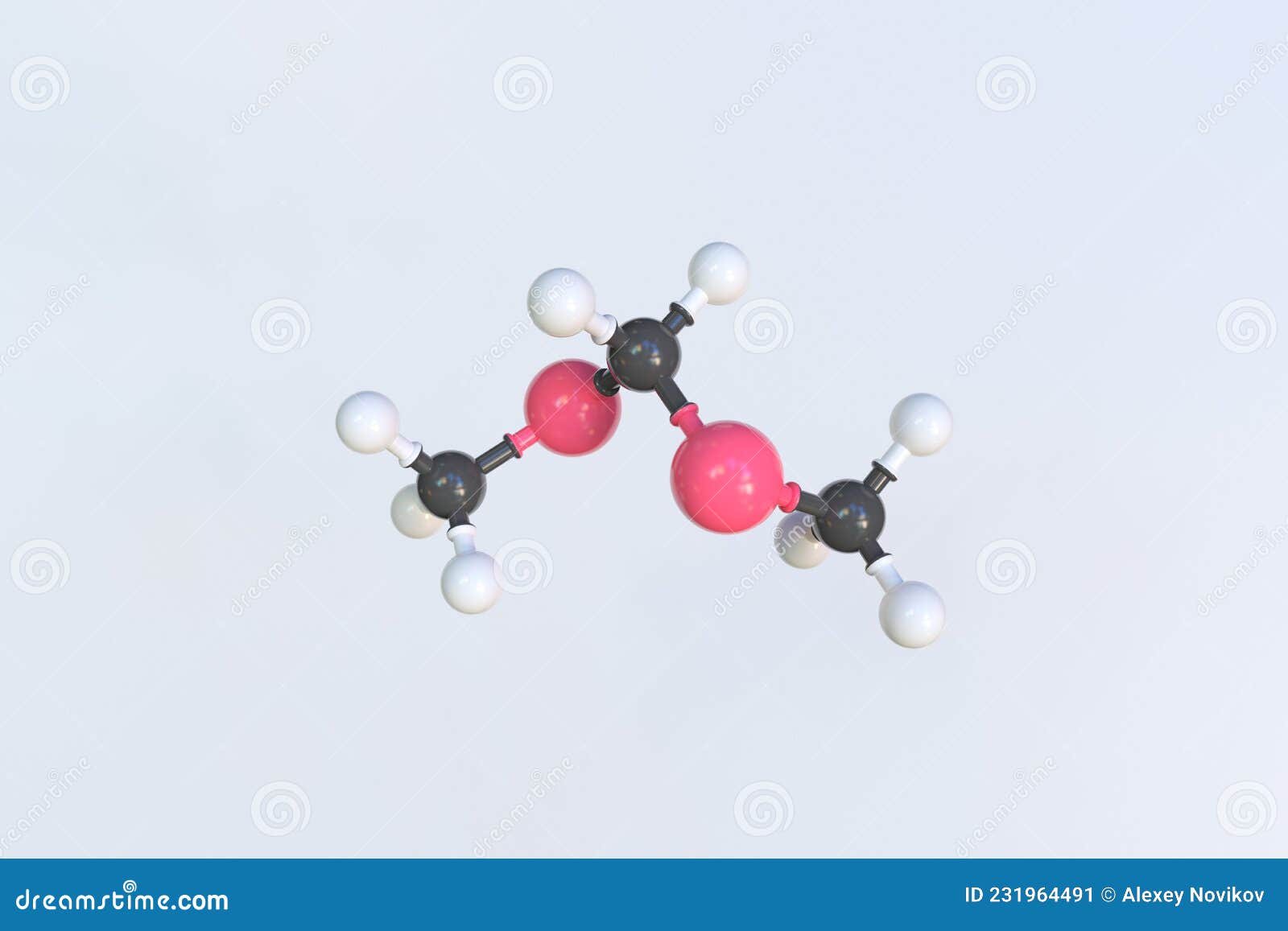 Molecule of Methylal, Isolated Molecular Model. 3D Rendering Stock ...