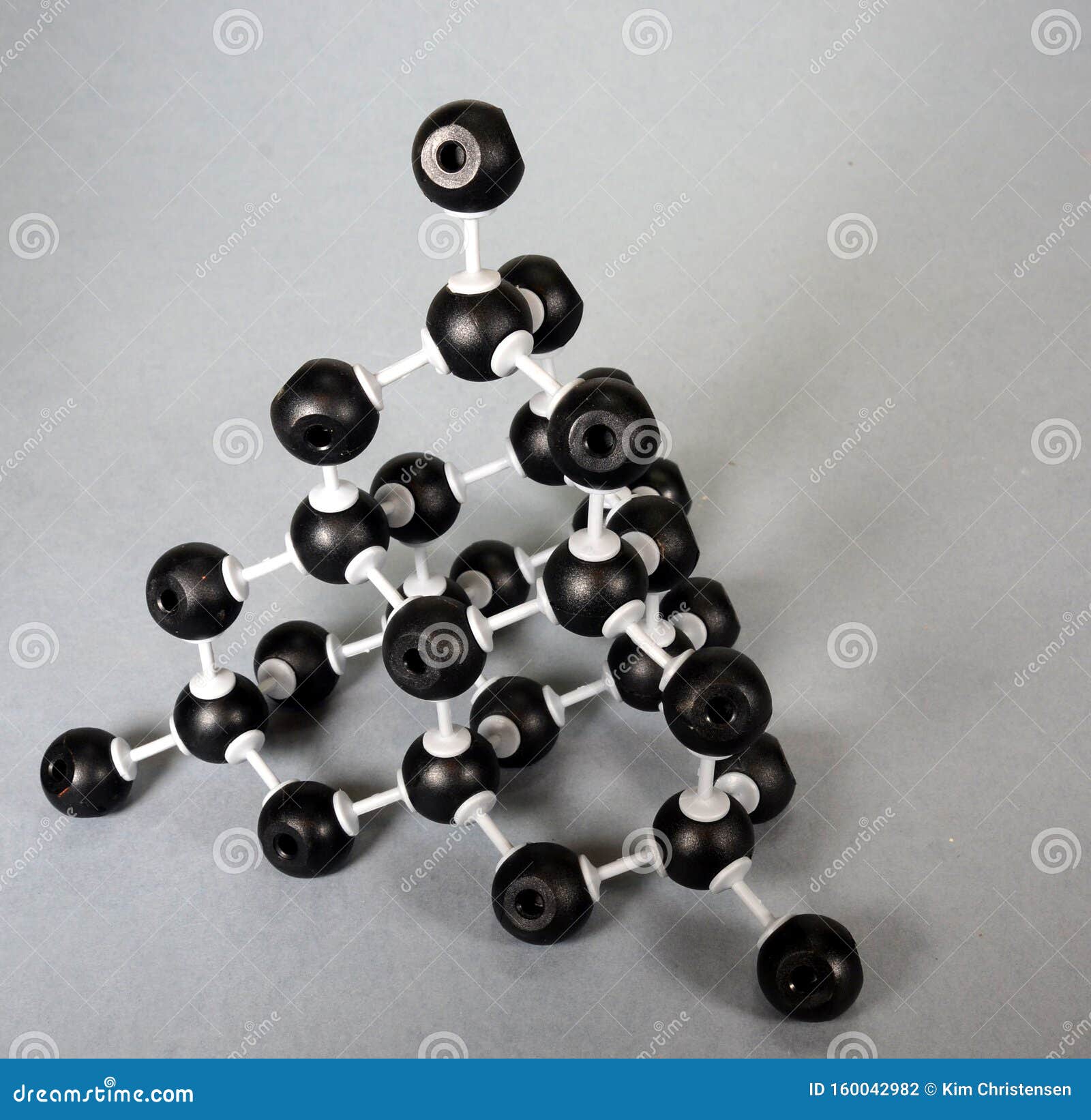 Molecule Model of Diamond Crystal Showing the Bond between the Carbon ...