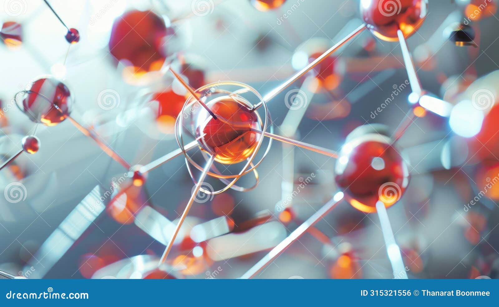 Molecule Model with Electron Orbits Illustrates Atom Structure. Science ...
