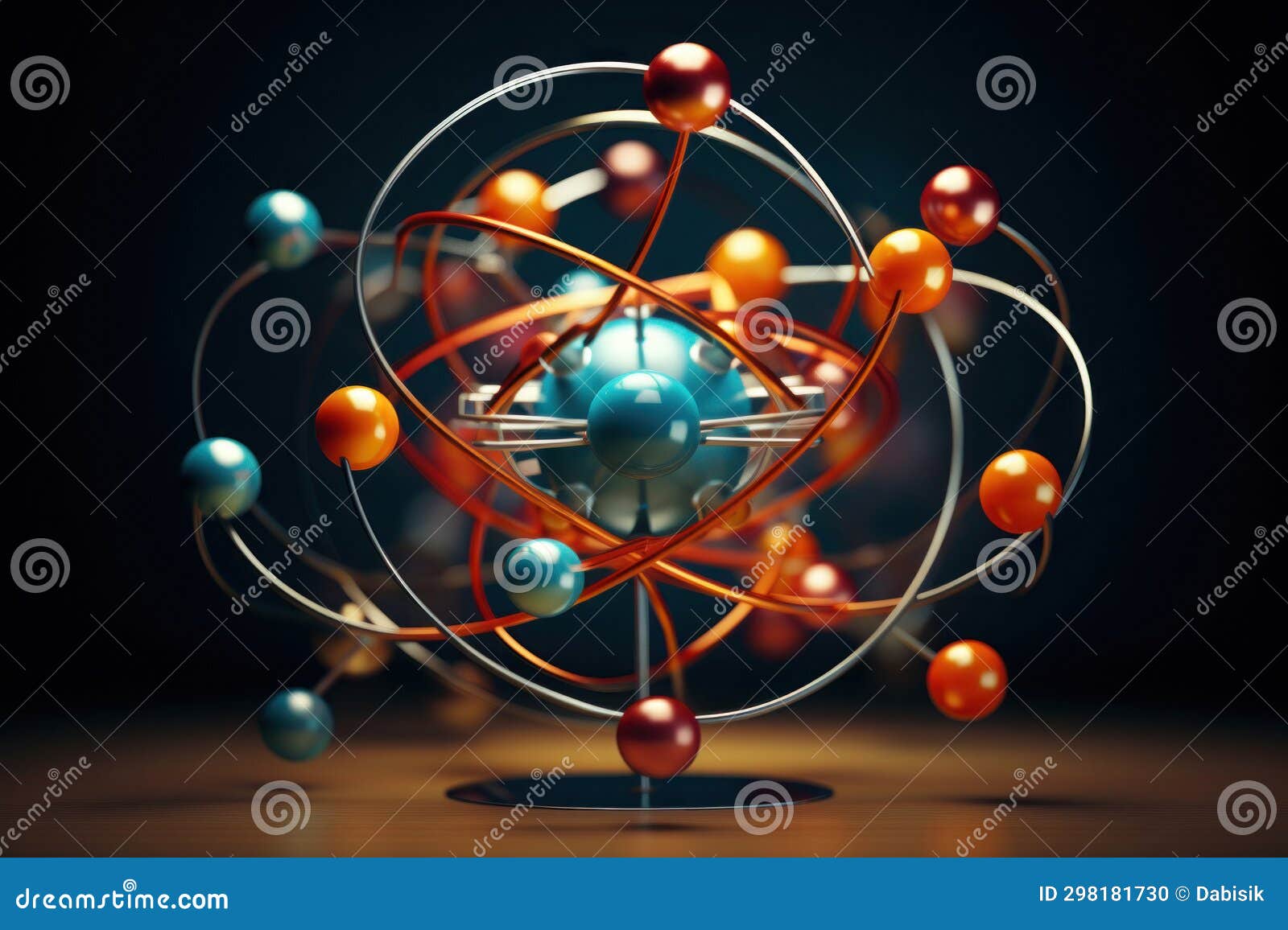 Molecule Model with Electrons and Atom. Generative AI Stock Photo ...