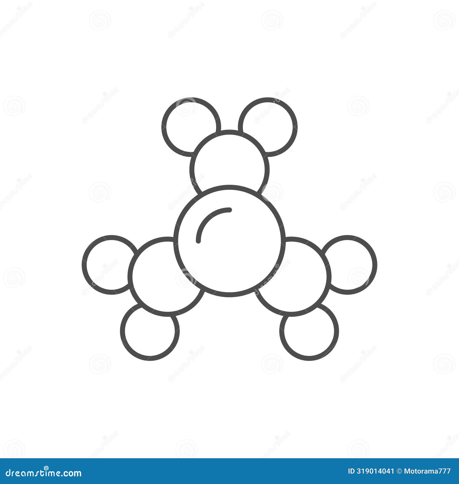 Molecule Model Line Outline Icon Stock Vector - Illustration of atom ...