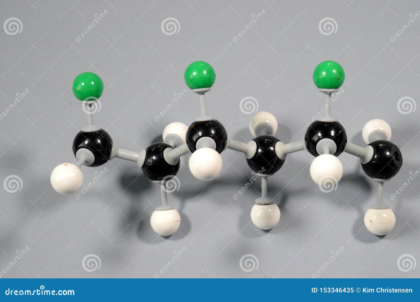 Molecule Model of a Part of a PVC String. Stock Image - Image of ...