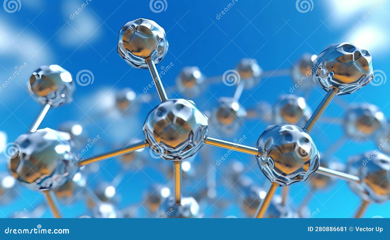 Molecule Model Structure Atoms Background. Generative AI. Stock ...