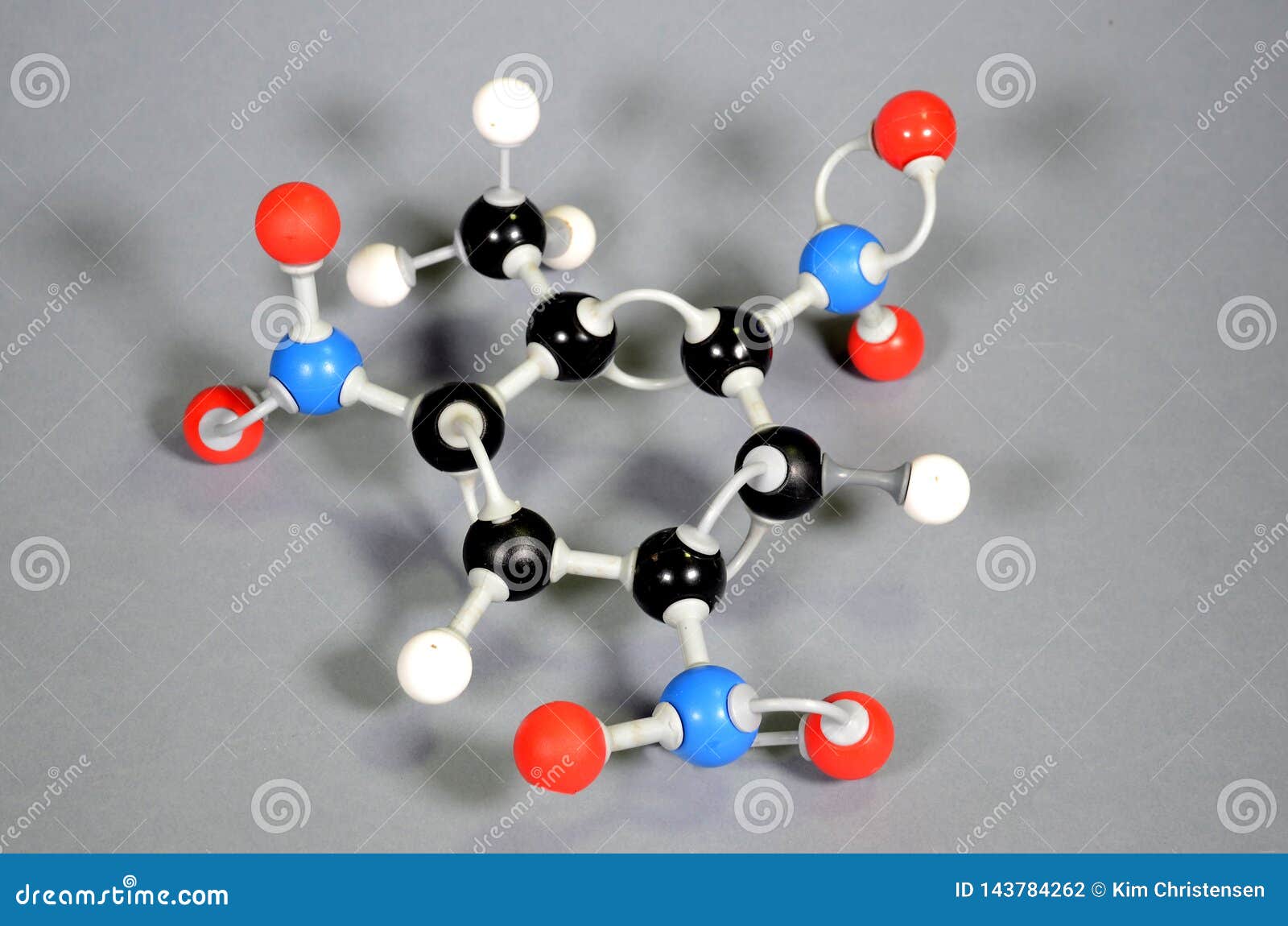 Molecule Model of TNT Trinitrotoluene Stock Photo - Image of educative ...